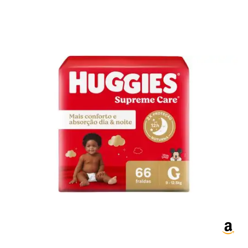 Fralda Huggies Supreme Care G 66 unidades