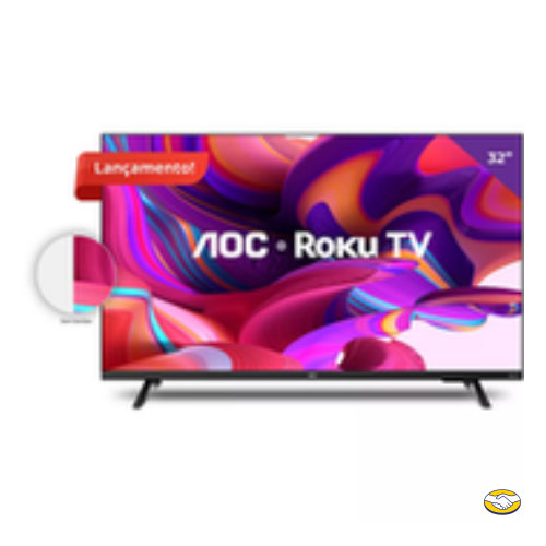 Smart TV 32 polegadas HD Roku TV 32S5135/78G preta AOC bivolt