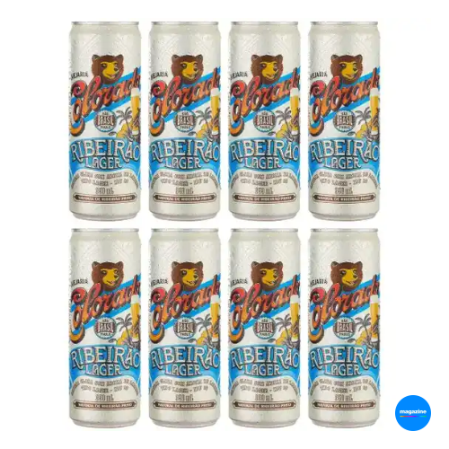 Cerveja Colorado Ribeirão Lager Lata 350ml - 8 Unidades