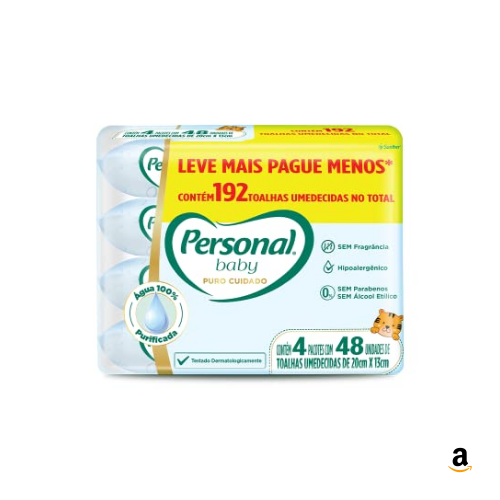 Personal Toalha Umedecida Baby Puro Cuidado Promopack, 192 unidades